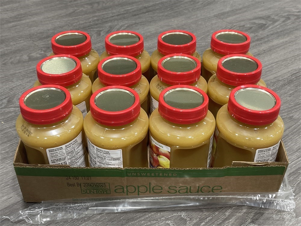 Urban Auctions - 12 NEW SUNRYPE UNSWEETENED APPLE SAUCE - 625mL EACH ...