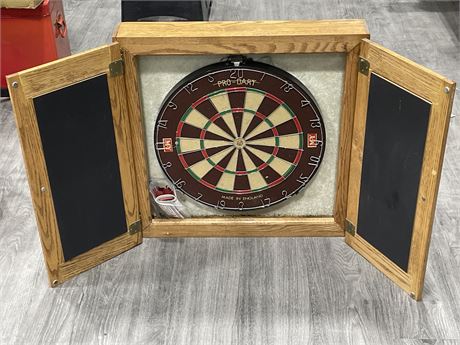 Urban Auctions - OAK PRO DART BOARD W/ DARTS