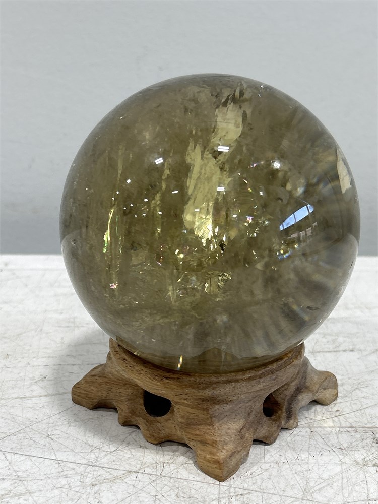 Urban Auctions - STONE SPHERE ON STAND (5” tall on stand)