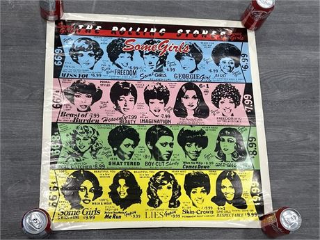 Urban Auctions - VINTAGE ROLLING STONES SOME GIRLS POSTER - 24”x24”