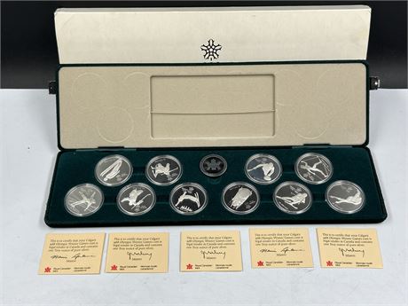Urban Auctions - 1988 CALGARY OLYMPIC SILVER COIN SET W/CASE & COA