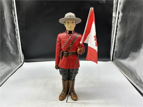 Urban Auctions - 16" CARVED WOODEN RCMP OFFICER