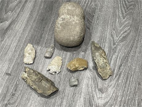 Urban Auctions - AUTHENTIC COLLECTION OF 1ST NATIONS STONE TOOLS INCL ...