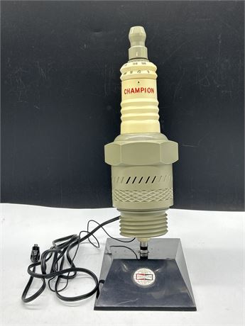 Urban Auctions - VINTAGE CHAMPION SPARK PLUG RADIO - WORKING - 14” TALL