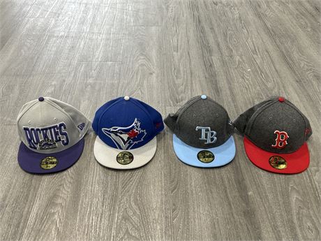 Urban Auctions - 4 NEW MLB BASEBALL CAPS - SPECS IN PHOTOS