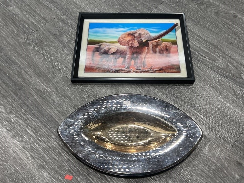 Urban Auctions - BIRKS ITALY TRAY & ELEPHANT PICTURE
