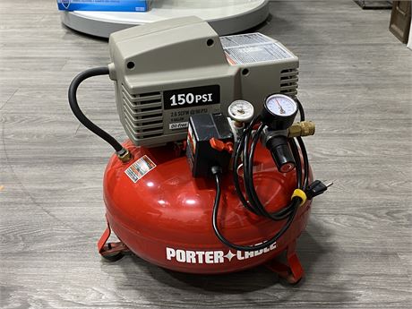 Urban Auctions - PORTER CABLE AIR COMPRESSOR - 2.6 SCFM @90 PSI - WORKING