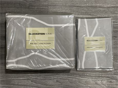 Urban Auctions - GLUCKSTEIN HOME DOUBLE/QUEEN DUVET COVER + PILLOW SHAM ...