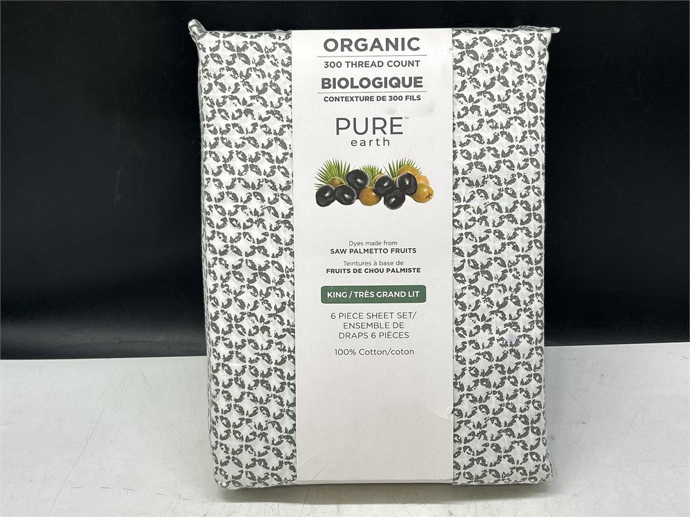 Urban Auctions - (NEW) PURE EARTH ORGANIC KING 6PC SHEET SET