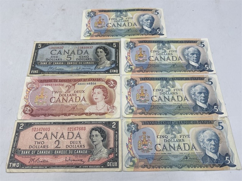 Urban Auctions - (7) 1950’s / 70’s CANADIAN BANK NOTES