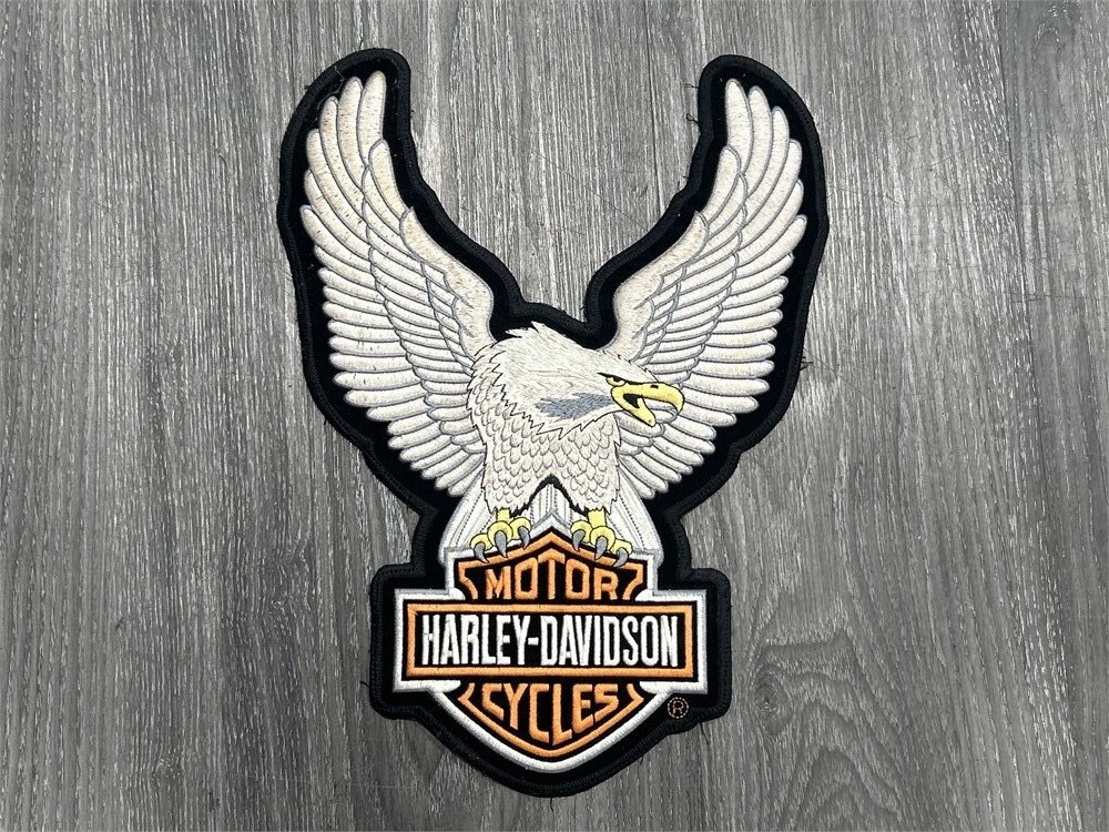 Urban Auctions - OG VINTAGE HARLEY DAVIDSON EAGLE CREST - LARGE 14”x11”