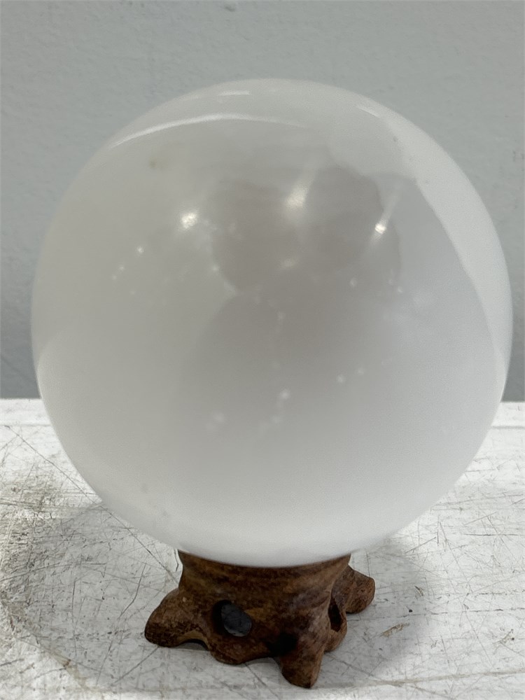 Urban Auctions - STONE SPHERE ON STAND (5” tall on stand)