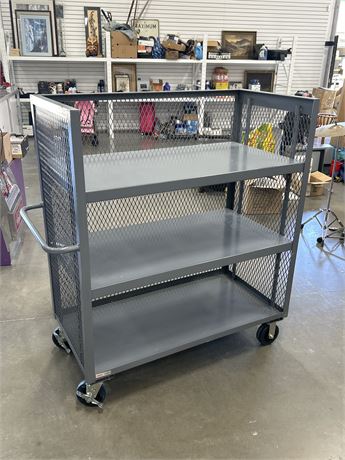 Urban Auctions - HEAVY DUTY INDUSTRIAL 3 TIER ROLLING TRANSPORT CART ...