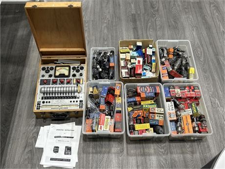 Urban Auctions - VINTAGE VACUUM TUBE TESTER W/6 BOXES OF TUBES
