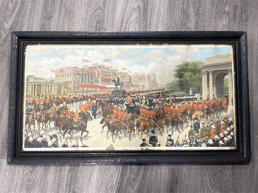 Urban Auctions - VINTAGE FRAMED RCMP PRINT - 32.5” x 18”