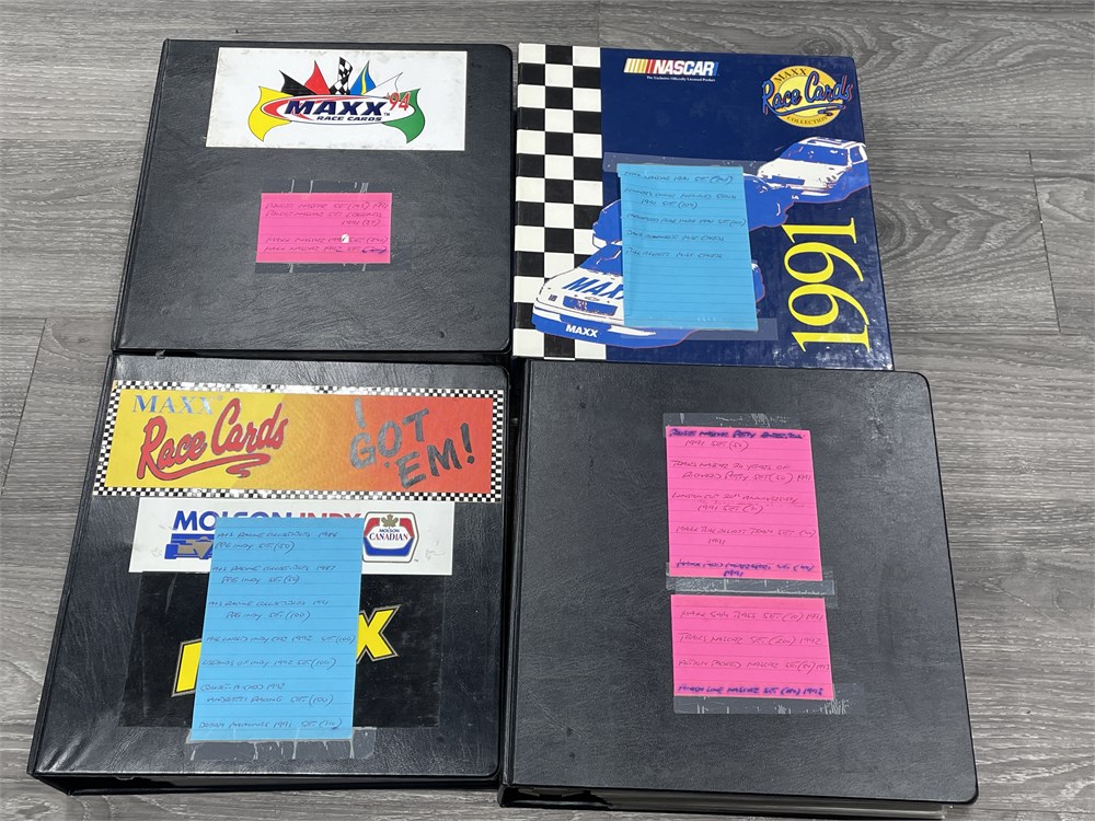 Urban Auctions - 4 BINDERS OF RACING CARDS NASCAR INDY