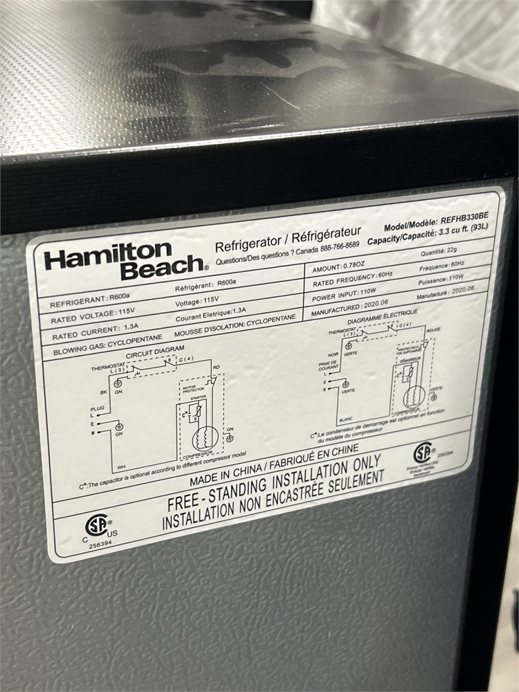 Urban Auctions - HAMILTON BEACH MINI FRIDGE (32” tall)