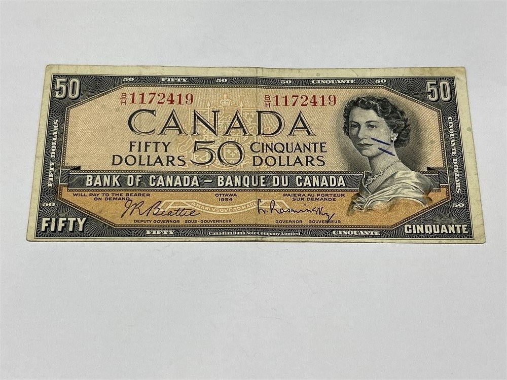 Urban Auctions - 1954 CDN $50 BANK NOTE
