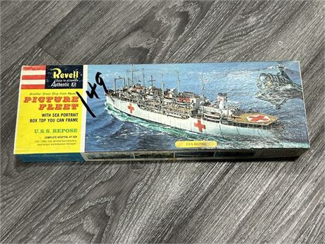 Urban Auctions - 1960 REVELL USS REPONCE HOSPITAL KIT MODEL KIT