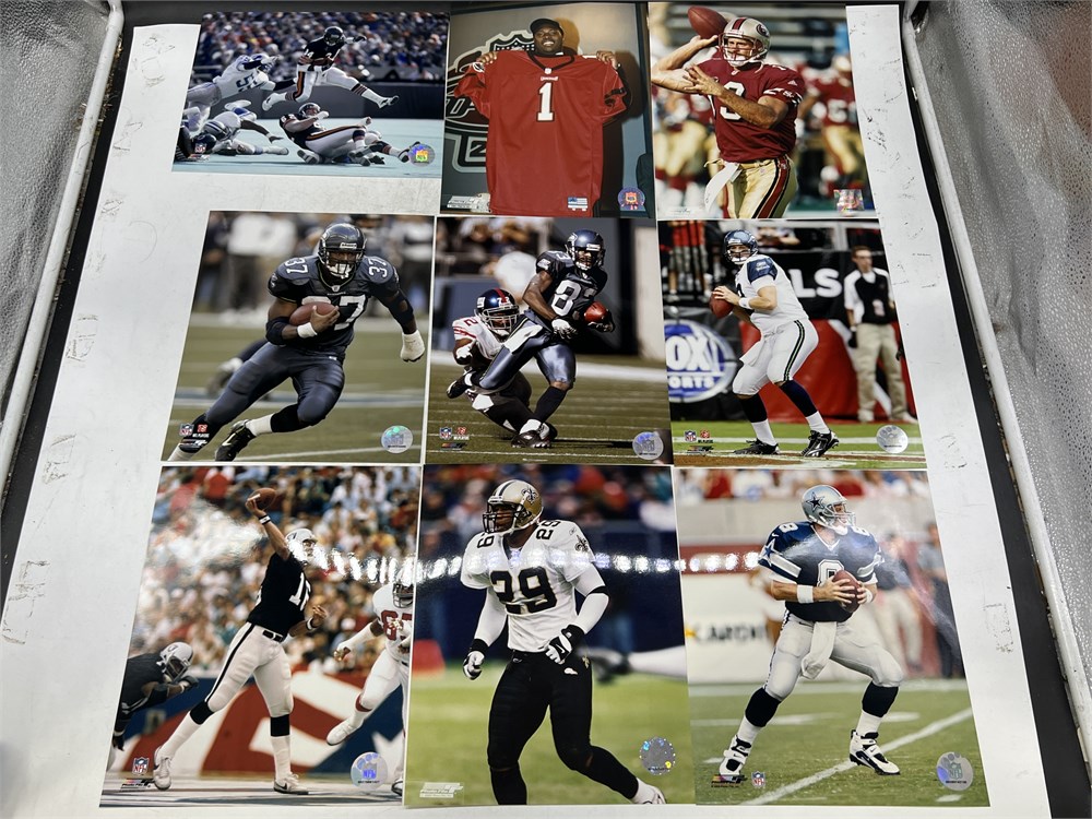 Urban Auctions - 9 NFL PHOTO PRINTS W/ COA STICKER - 8” x 10” EACH