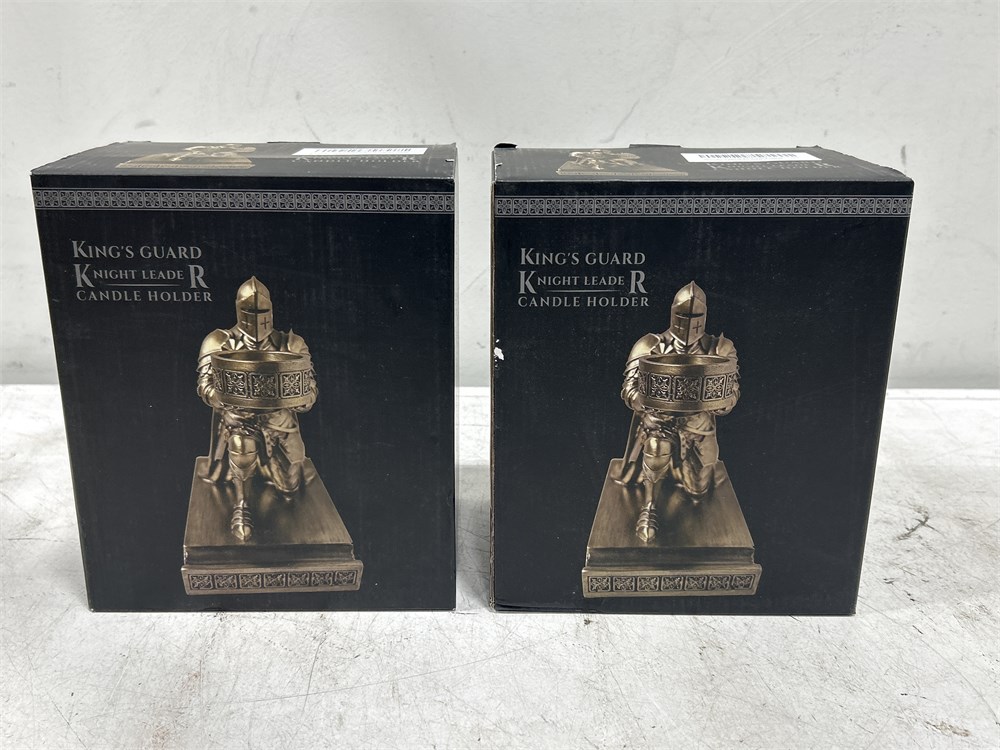 Urban Auctions - 2 HEAVY KINGS GUARD KNIGHT LEADER CANDLE HOLDERS IN ...