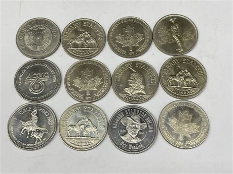 Urban Auctions - 12 CALGARY STAMPEDE TRADE COINS