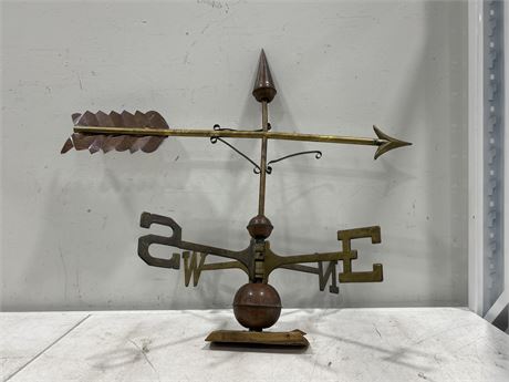 Urban Auctions - VINTAGE BRASS WEATHER VANE - 31” WIDE
