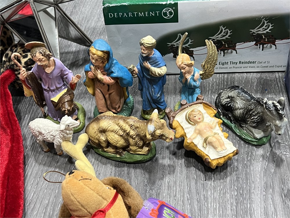 Urban Auctions - MISC CHRISTMAS DECORATIONS INCL: NATIVITY SET ...