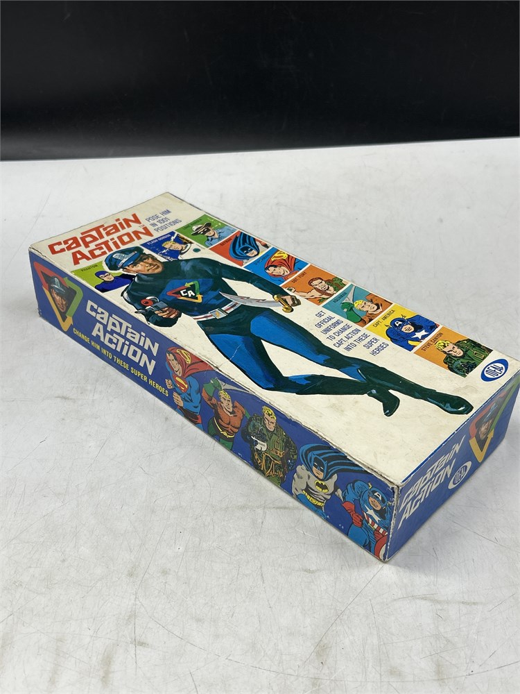 Urban Auctions - RARE VINTAGE CAPTAIN ACTION SUPERMAN FIGURE IN BOX W/DOG