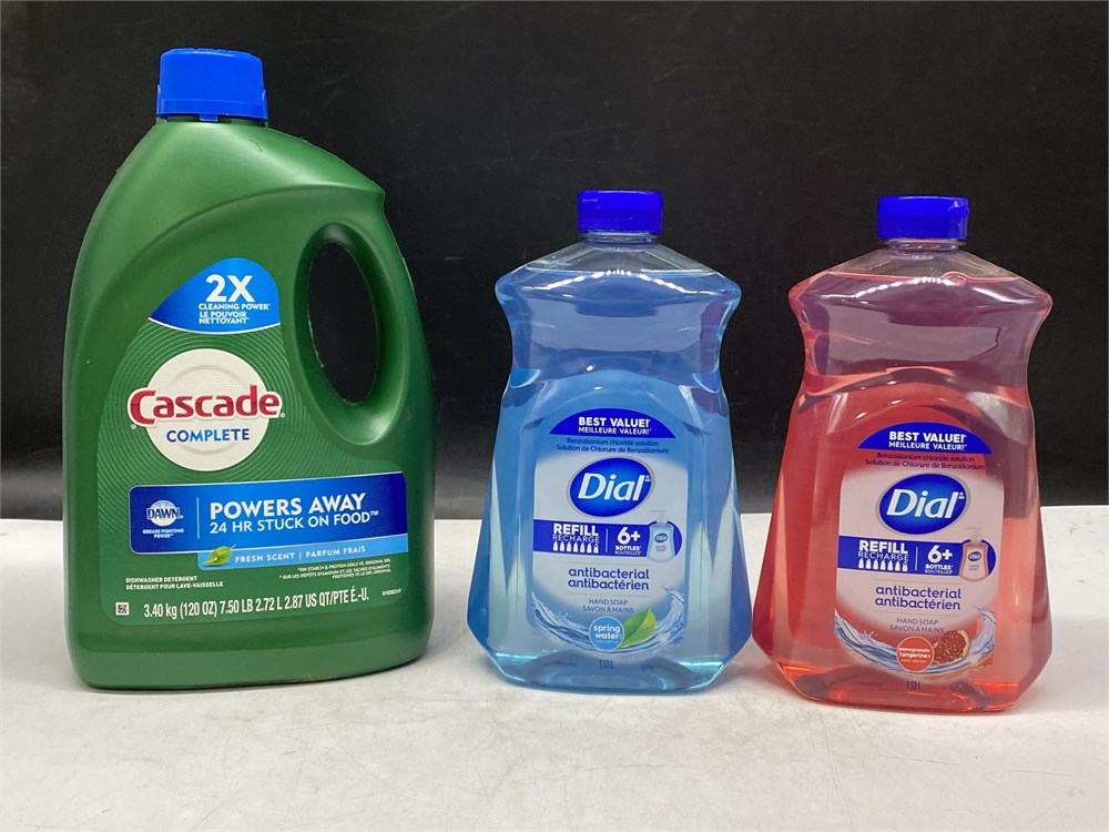 Urban Auctions - (2 NEW) DIAL HAND SOAP & CASCADE COMPLETE DISHWASHER ...