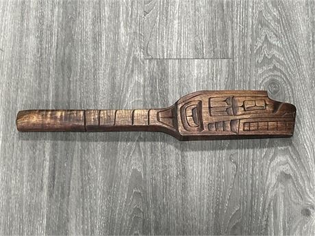 Urban Auctions - WEST COAST FIRST NATIONS SIGNED WOLF STICK / CLUB (20 ...