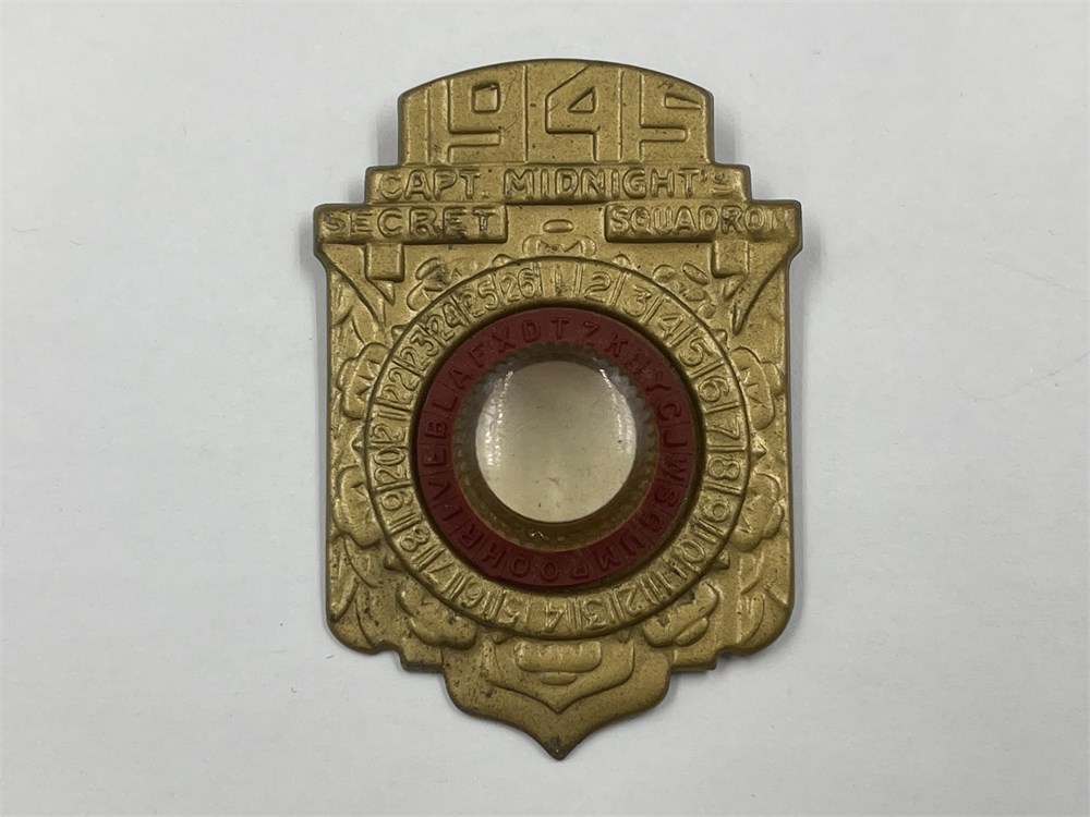 Urban Auctions - RARE 1945 CAPTAIN MIDNIGHT SECRET SQUADRON DECODER PIN ...