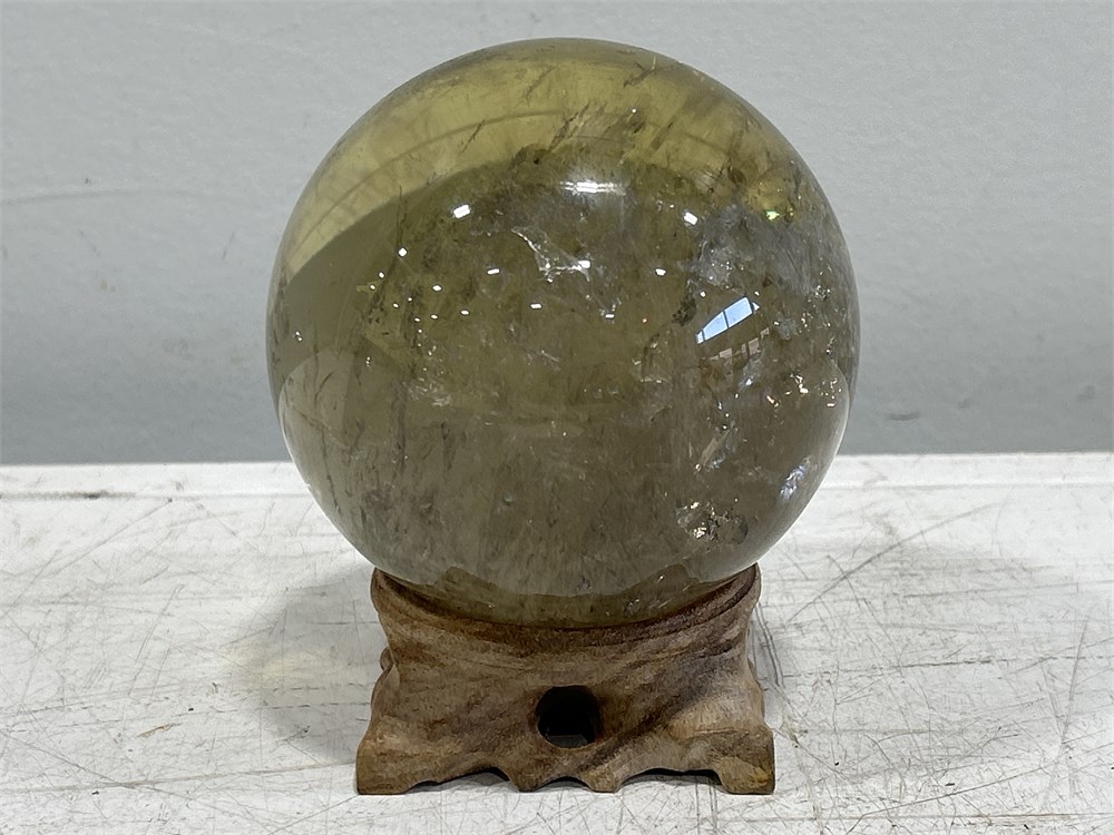 Urban Auctions - STONE SPHERE ON STAND (5” tall on stand)