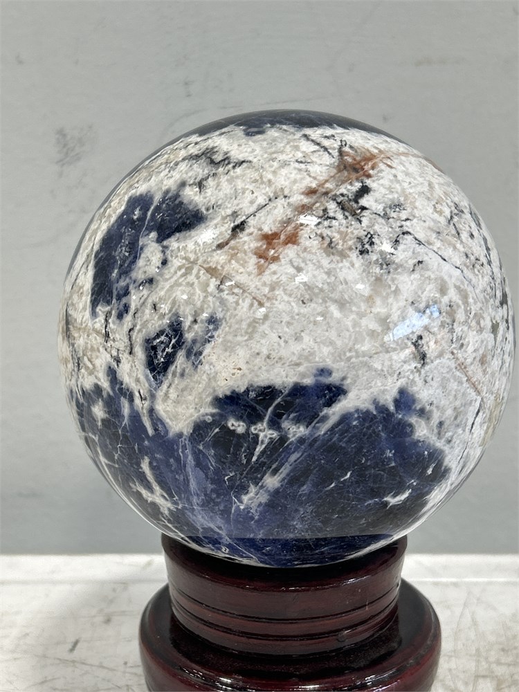 Urban Auctions - LARGE STONE SPHERE ON STAND (7” tall on stand)