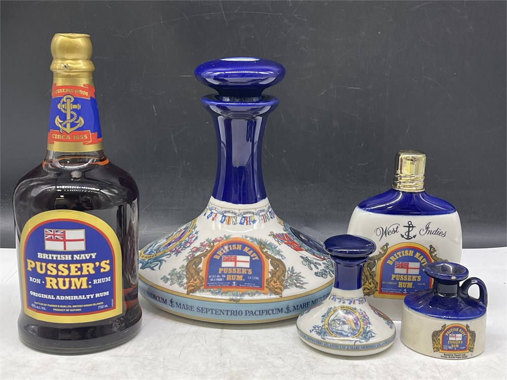 Urban Auctions - (SEALED) BRITISH NAVY PUSSER’S RUM 750mL + EMPTY ...
