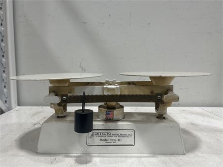 Urban Auctions - VINTAGE DETECTO MODEL 1002-TB BALANCE SCALE - 18” WIDE
