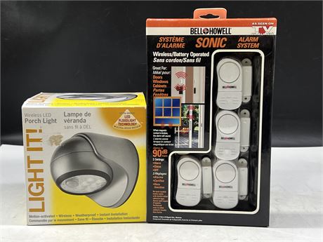 Urban Auctions - BELL + HOWELL SONIC ALARM SYSTEM & WIRELESS LED PORCH ...