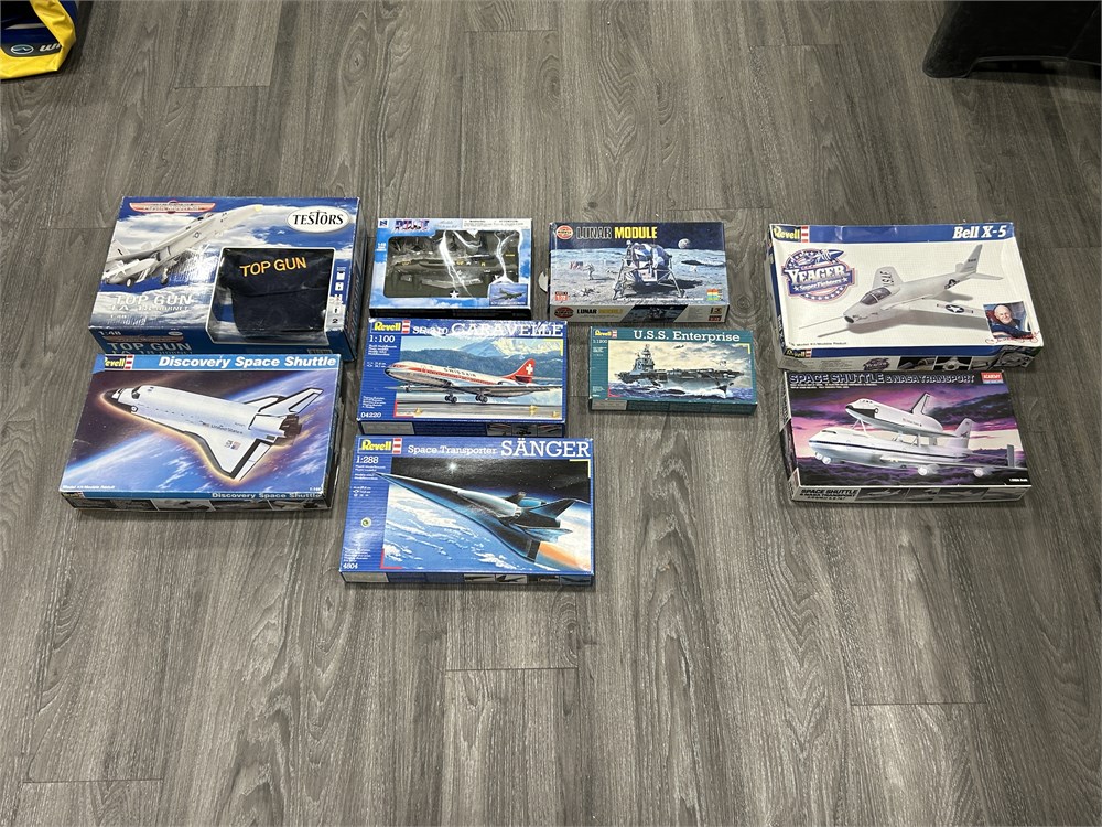 Urban Auctions - 9 UNBUILT PLASTIC MODEL KITS