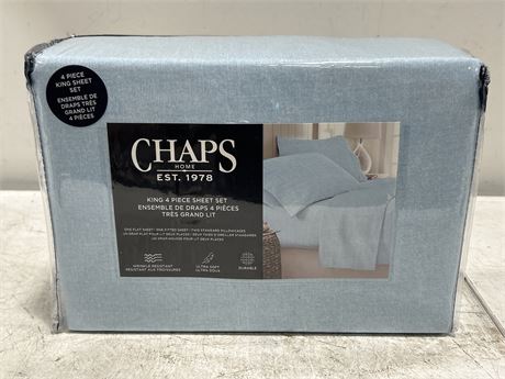 Urban Auctions - (NEW) CHAPS 4PC KING SHEET SET