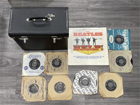 Urban Auctions - VINTAGE BRITISH HARD RECORD CARRYING CASE W/ 8 ELVIS ...