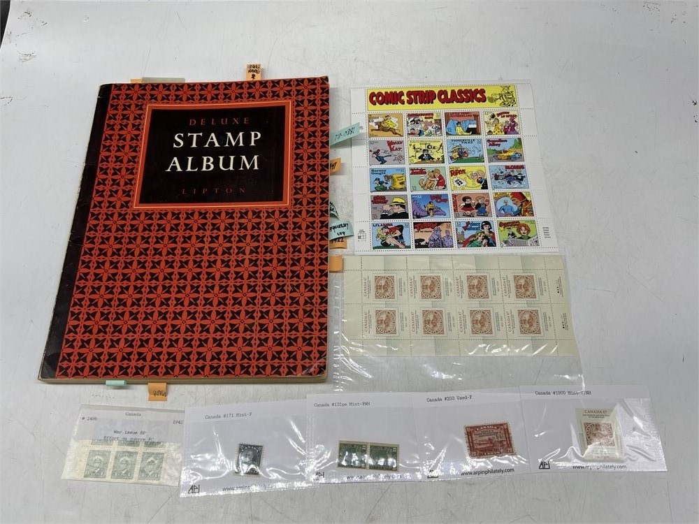 Urban Auctions - STAMP ALBUM W/ RARE / VINTAGE STAMPS & COMIC STRIP ...