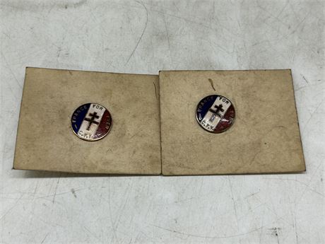 Urban Auctions - PAIR OF WW2 FRENCH RESISTANCE PINS