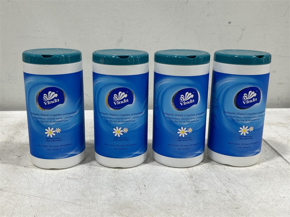 Urban Auctions - 4 NEW VINDA ANTISEPTIC WIPES PACKS - EXPIRED 2025 MARCH
