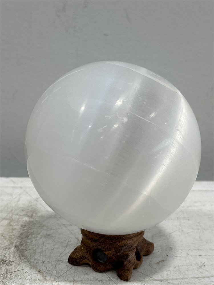 Urban Auctions - STONE SPHERE ON STAND (5” tall on stand)