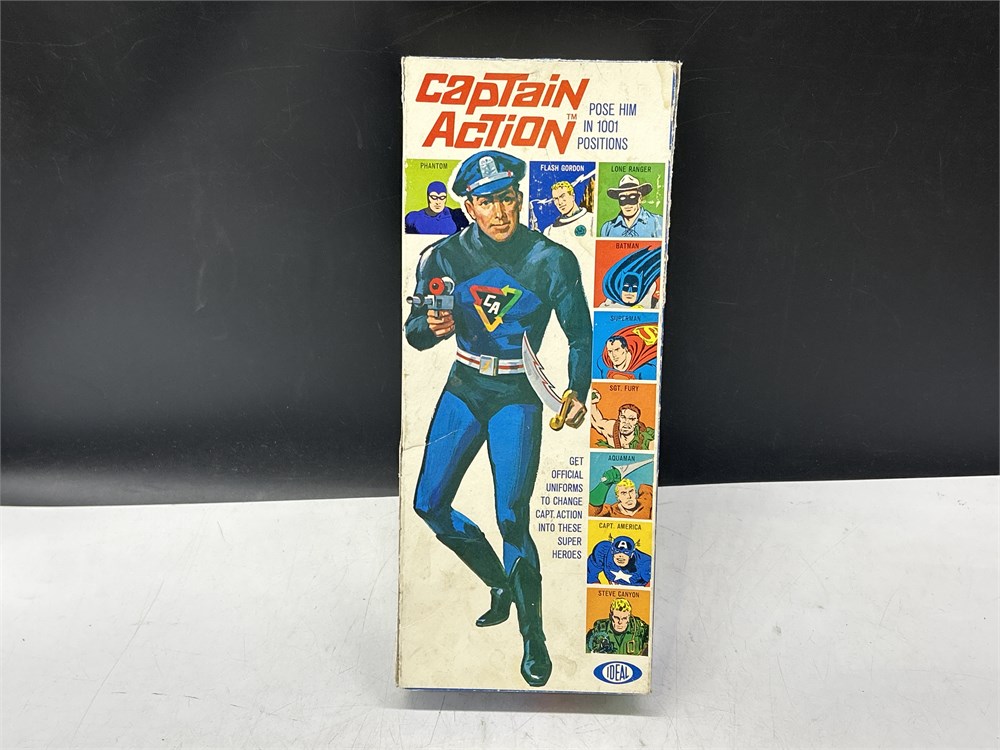 Urban Auctions - RARE VINTAGE CAPTAIN ACTION SUPERMAN FIGURE IN BOX W/DOG