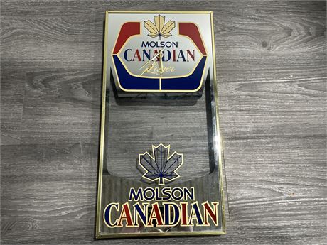Urban Auctions - VINTAGE GLASS MOLSON CANADIAN BAR CLOCK - 10” x 20”