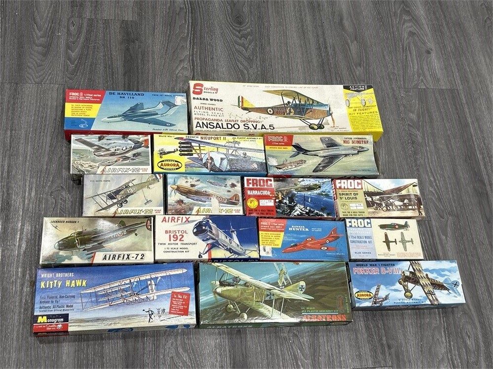 Urban Auctions - 16 VINTAGE MILITARY PLANE MODEL KITS