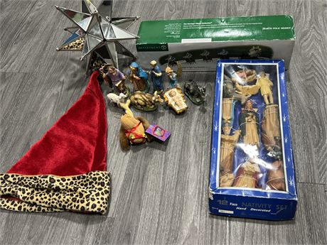 Urban Auctions - MISC CHRISTMAS DECORATIONS INCL: NATIVITY SET ...