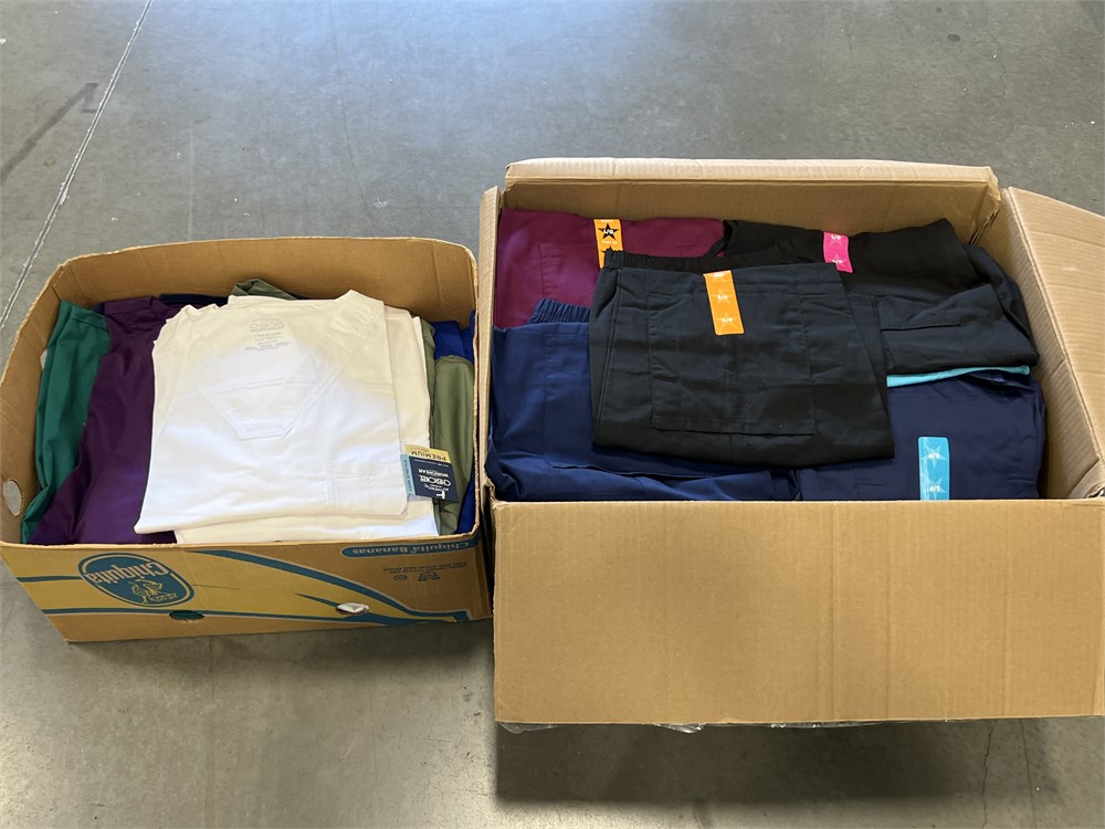 Urban Auctions - 2 BOXES OF NEW HOSPITAL SCRUB SHIRTS & PANTS