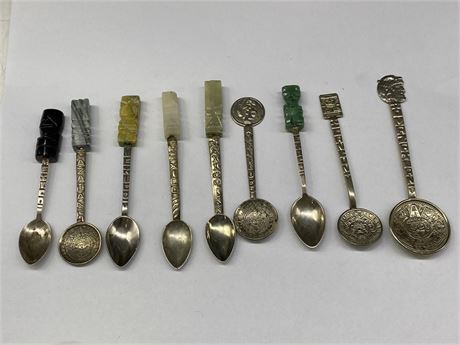 Urban Auctions - 9 VINTAGE SOUVENIR MEXICAN SPOONS